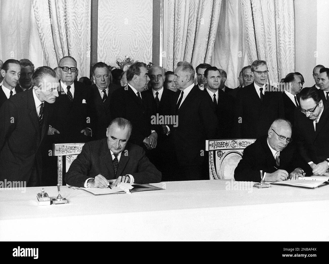 French President Georges Pompidou, left, and Soviet Union President ...