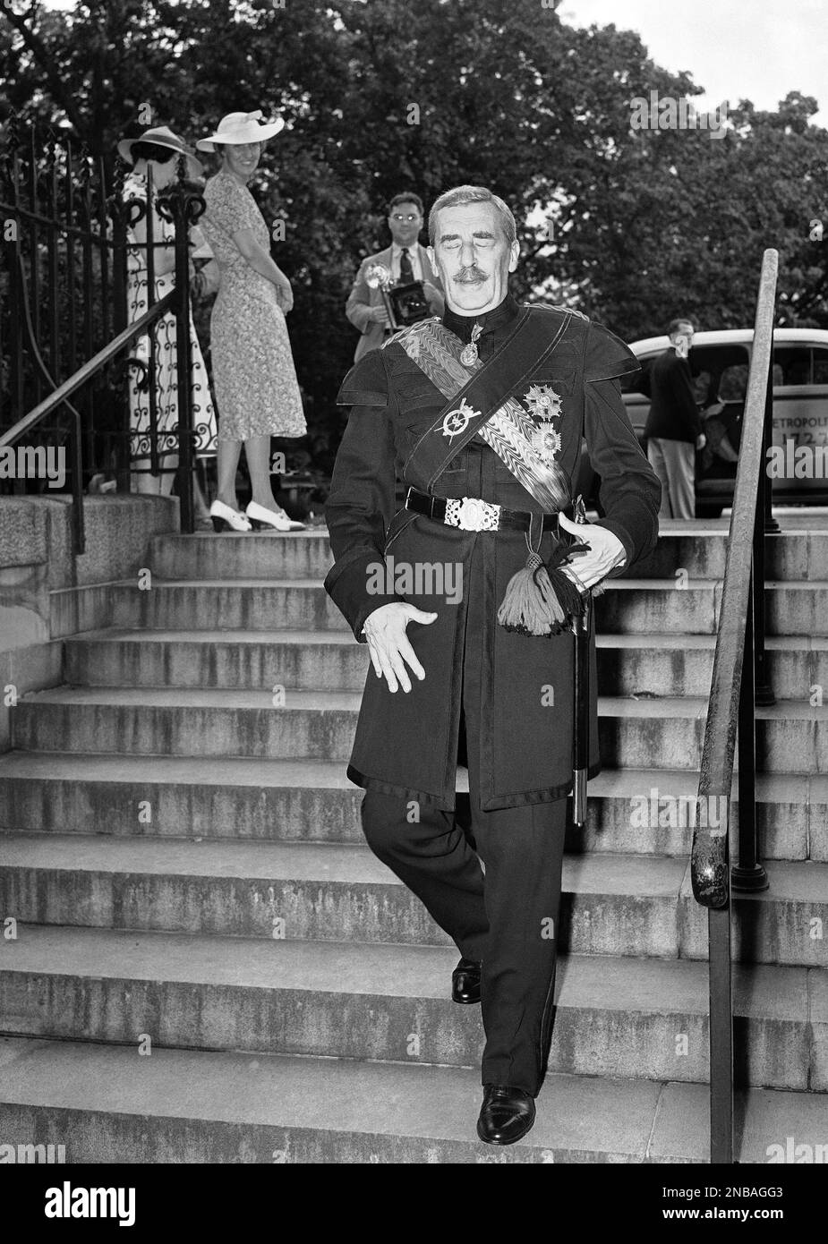 British Ambassador Sir Ronald Lindsay arriving at Washington Cathedral ...