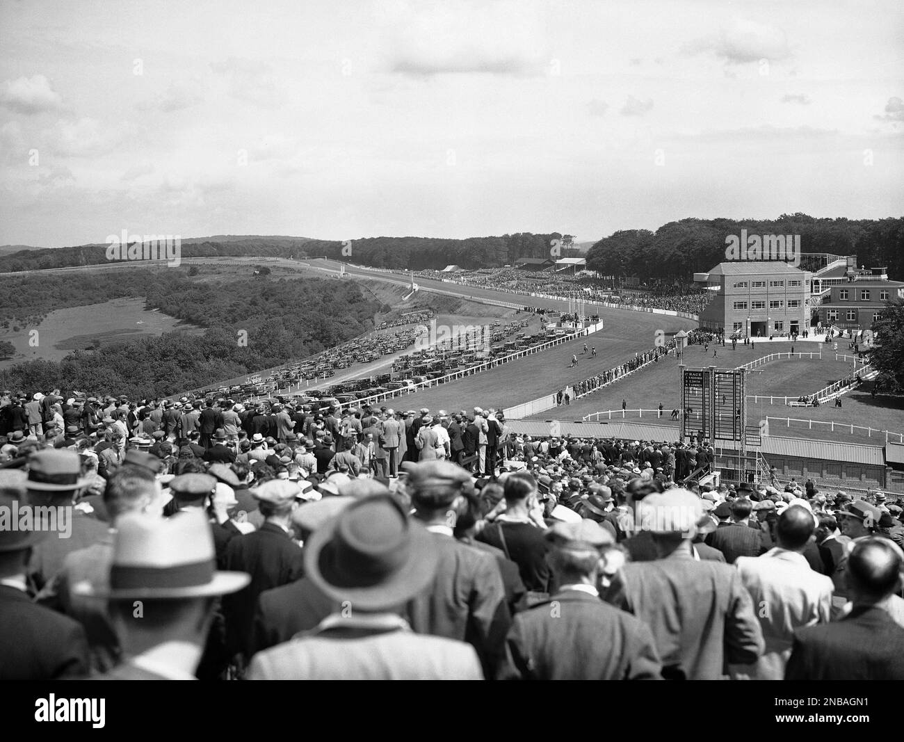 General view from Trundle hill of the Ham Stakes of £100 race in ...