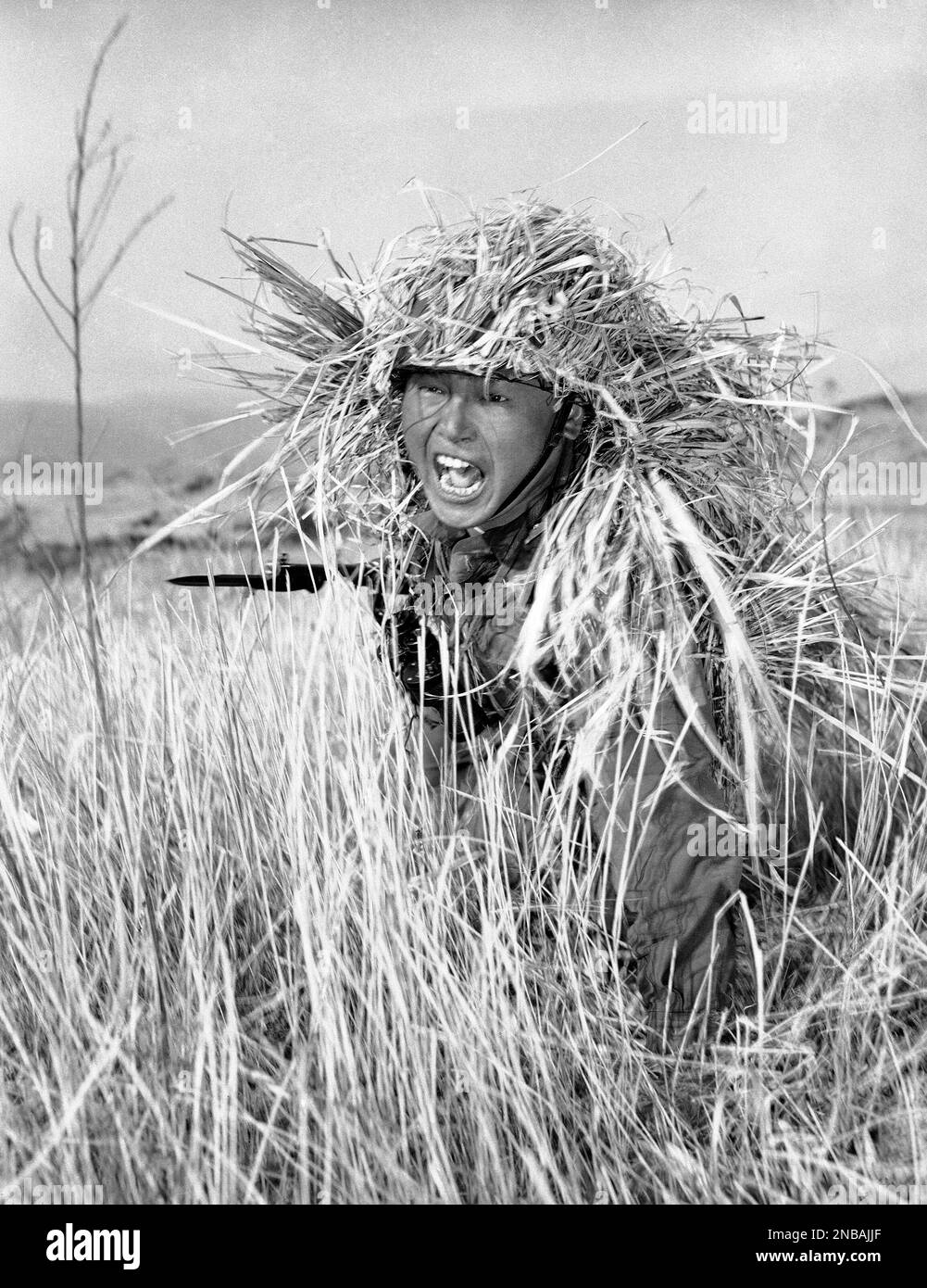 A camouflaged Japanese infantryman typifies the spirit of Japan’s new ...