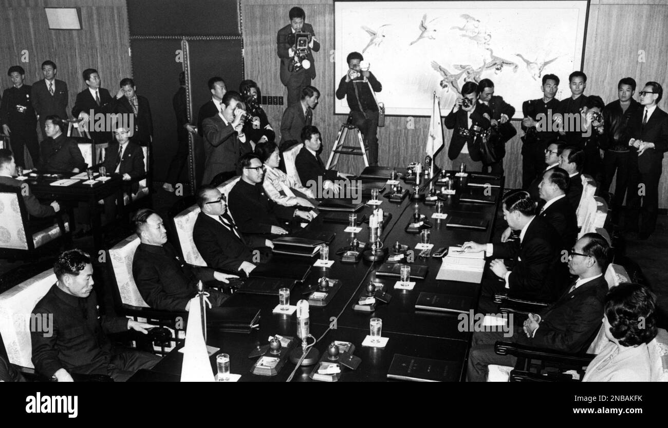 In this November 22, 1972 photo from North Korea's official Korean ...