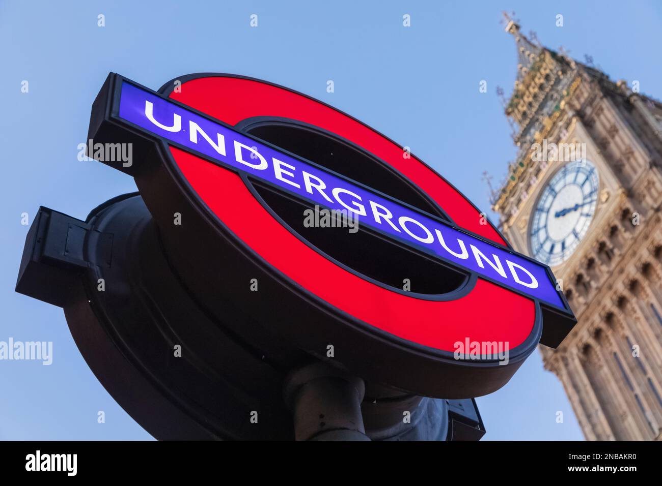 England, London, Westminster Underground Sign and Big Ben Stock Photo ...