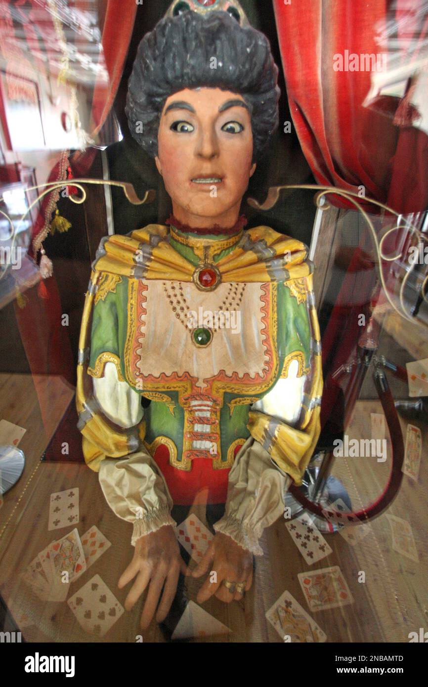 This July 28, 2011, photo shows an antique Gypsy fortune teller machine ...