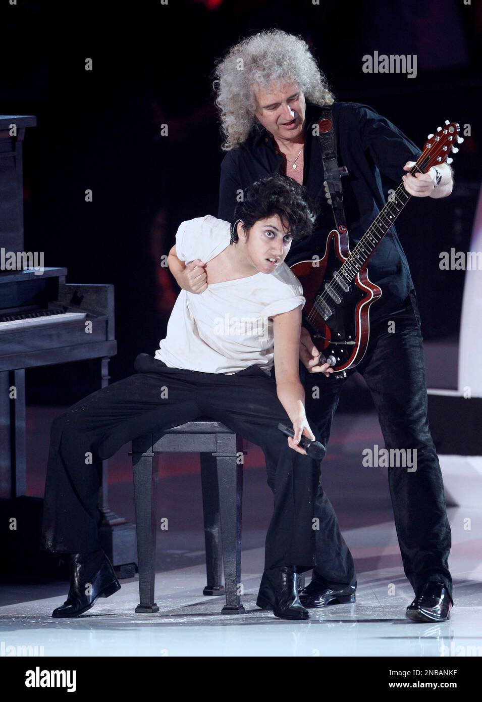 Lady Gaga with Brian May, on guitar, perform at the MTV Video Music ...