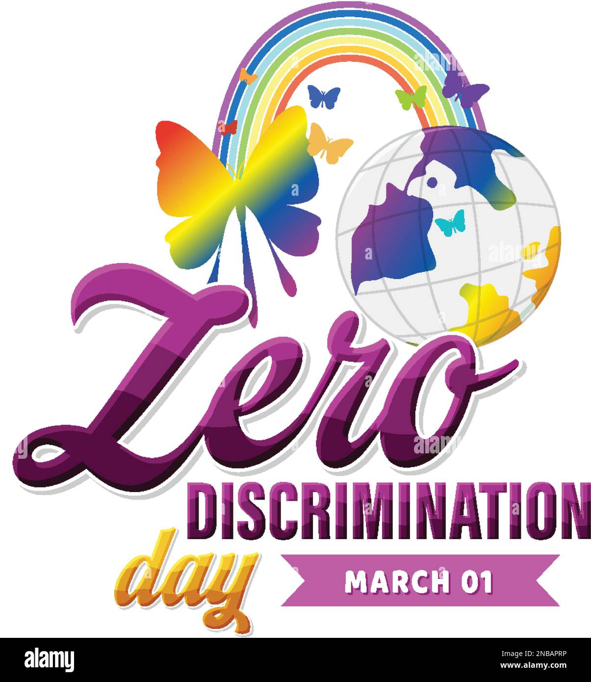 Zero discrimination day banner design illustration Stock Vector Image ...