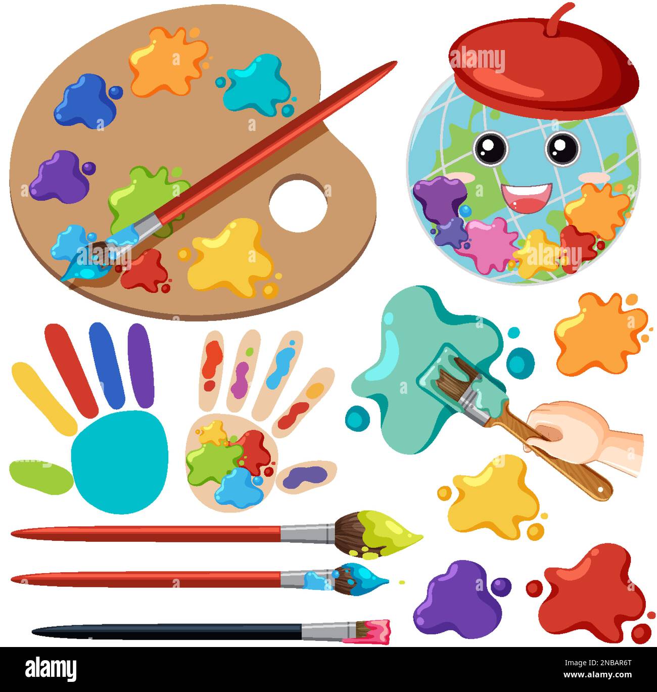 Set of art supplies for drawing isolated illustration Stock Vector ...