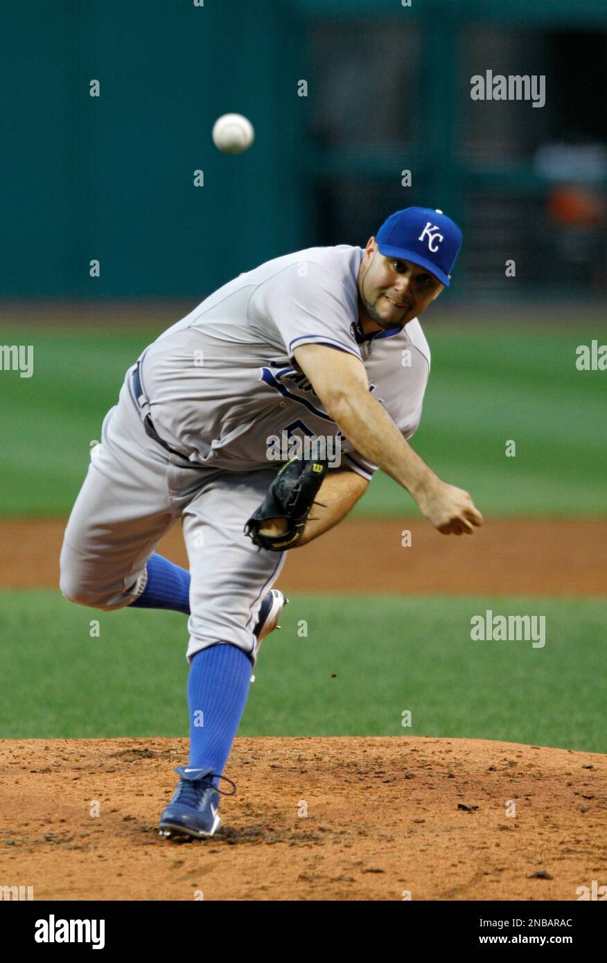 Kansas City Royals' Felipe Paulino pitches against the Cleveland ...