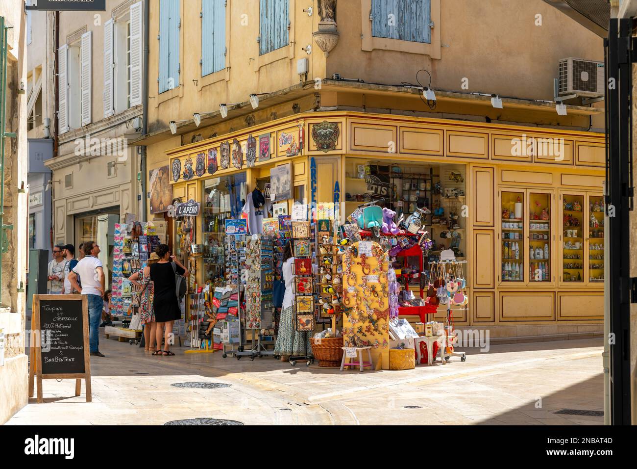 One of the many typical streets and alleys of colorful sidewalk cafes ...