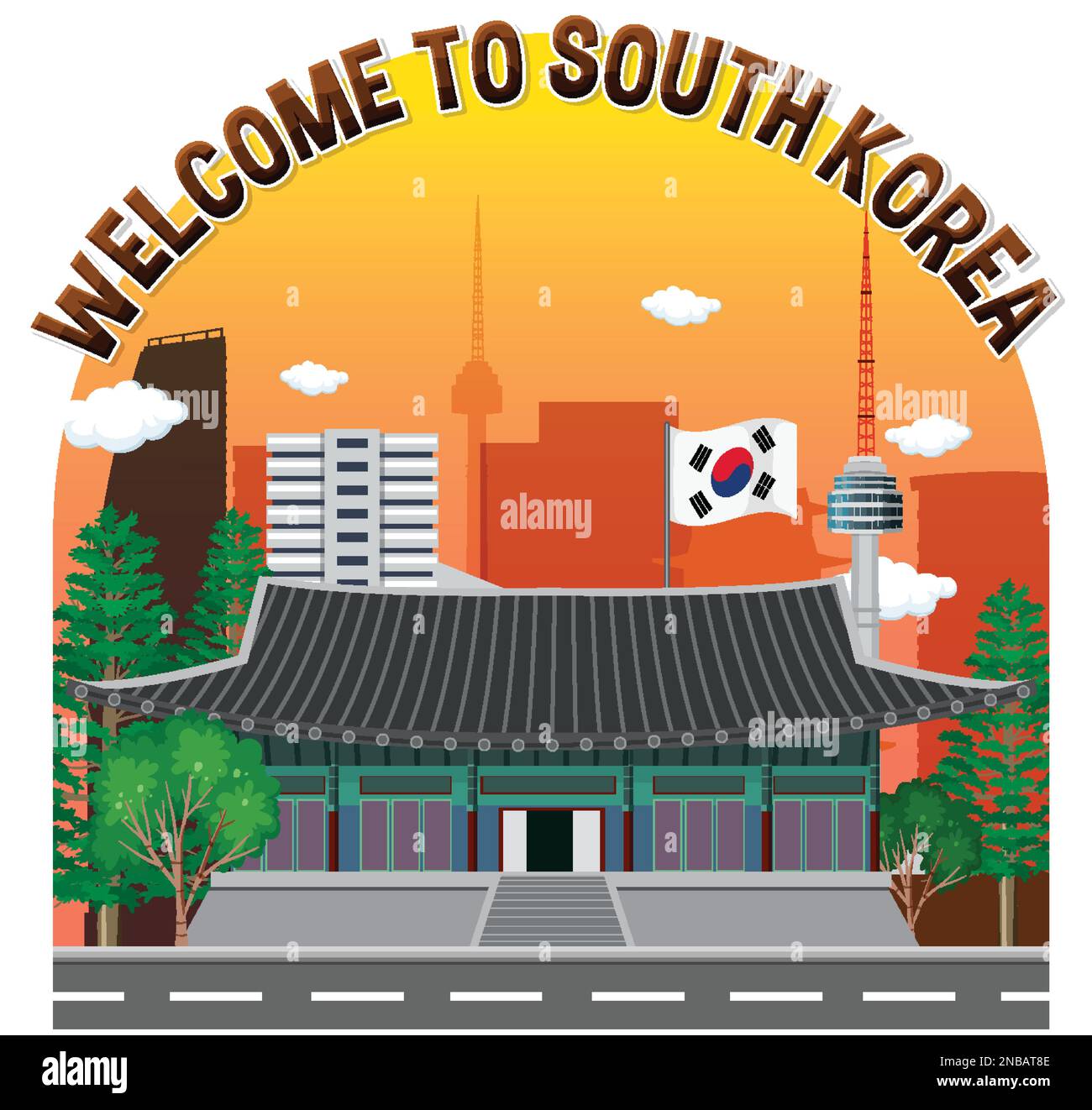Korean element nation tradition symbol illustration Stock Vector Image ...