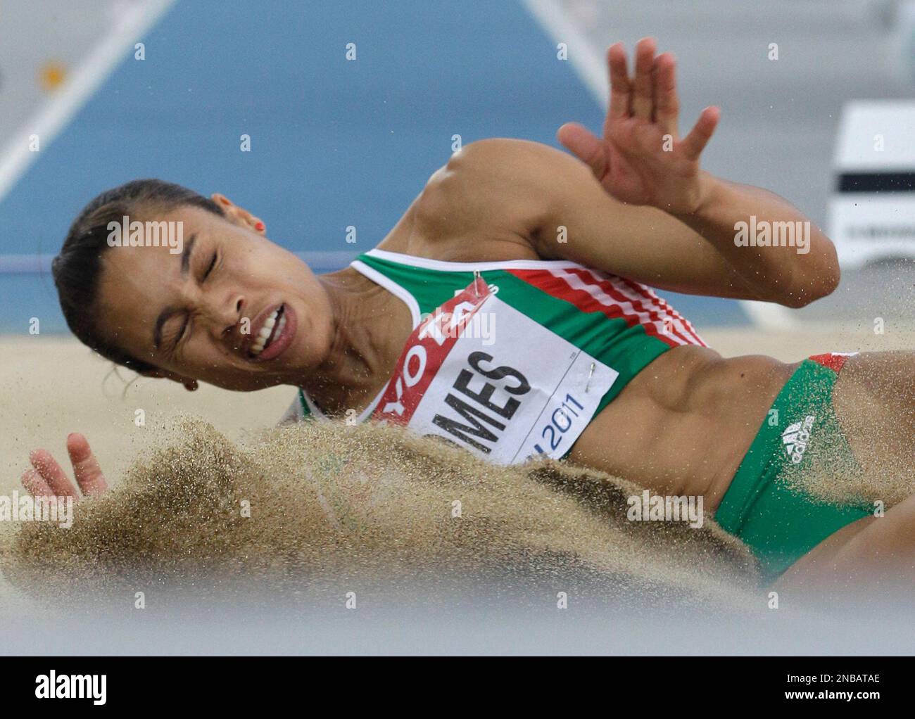 Portugal's Naide Gomes competes in the Women's Long Jump final at the ...