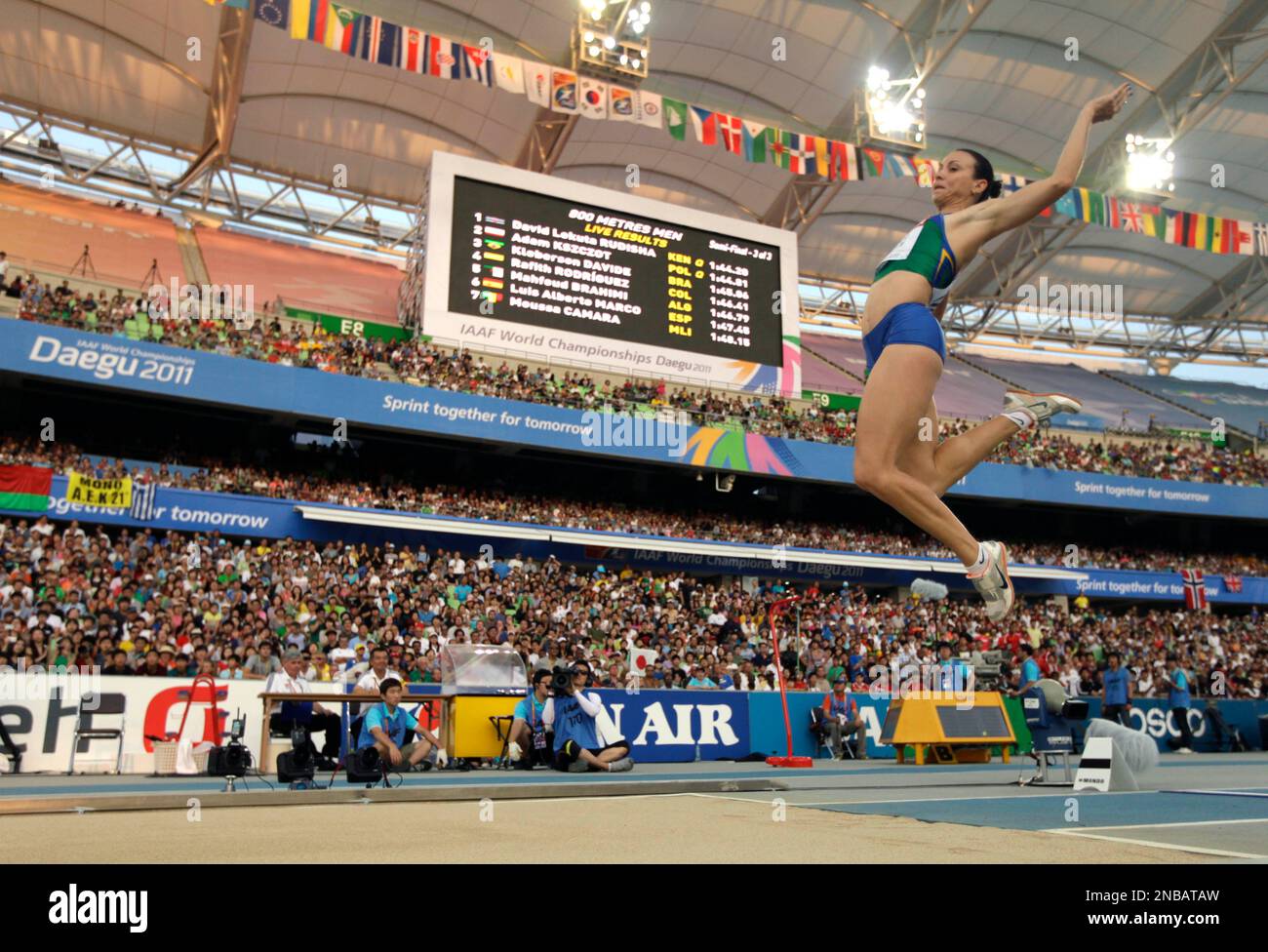 Portugal's Naide Gomes competes in the Women's Long Jump final at the ...