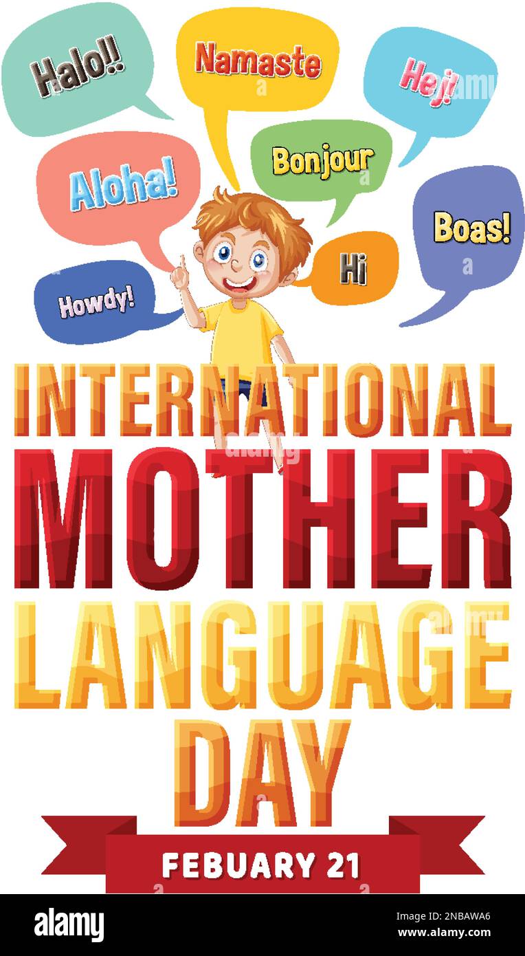 International mother language day banner design illustration Stock ...