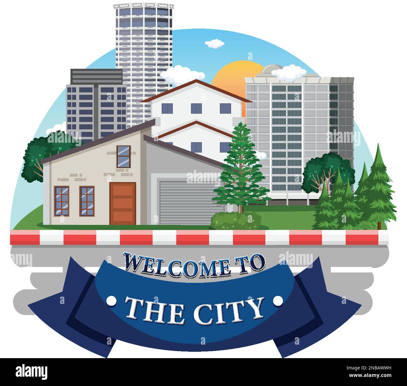 Welcome to the city vector illustration Stock Vector Image & Art - Alamy