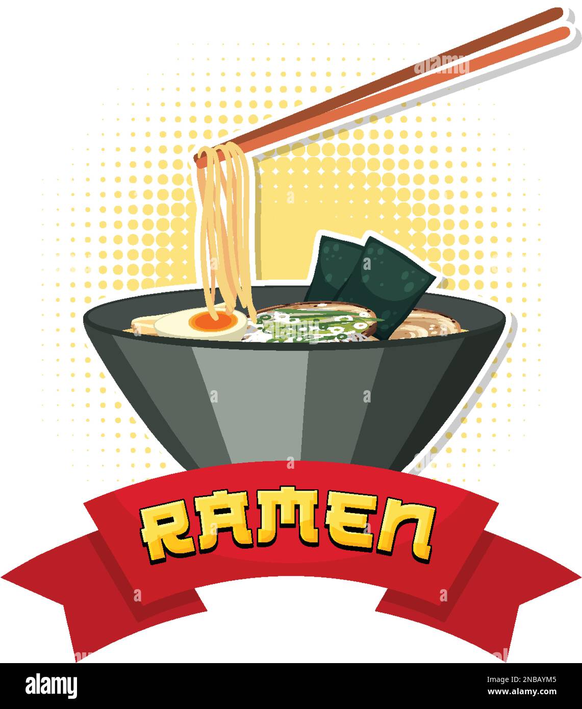 Ramen Japanese element nation tradition symbol illustration Stock ...