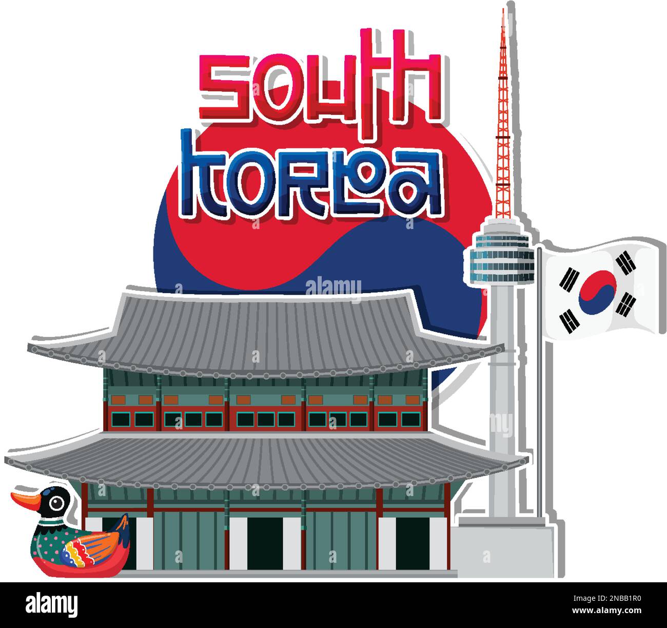 Korean element nation tradition symbol illustration Stock Vector Image ...