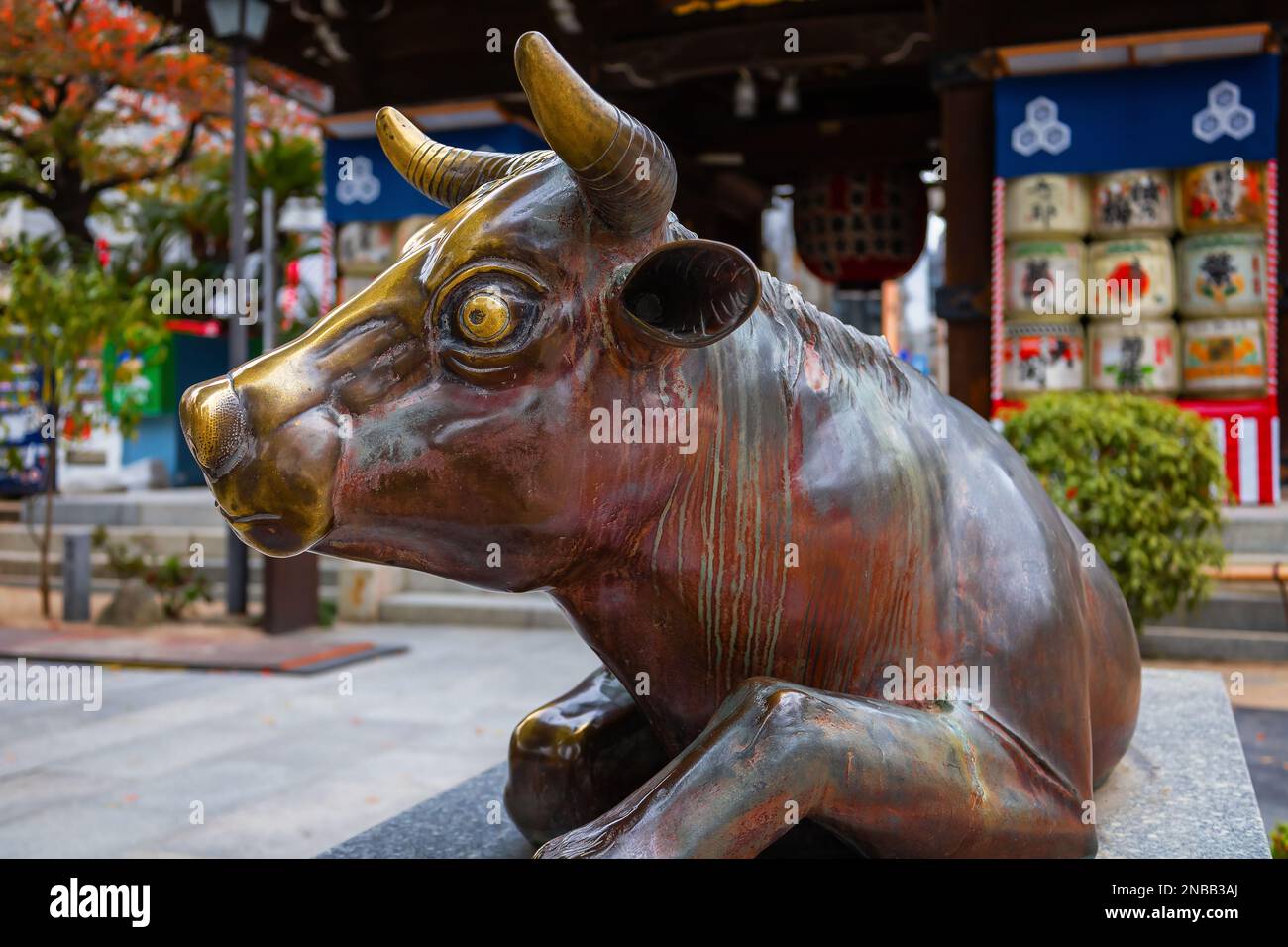 Fukuoka, Japan - Nov 20 2022: Goshingyu, or the sacred ox at Kushida ...