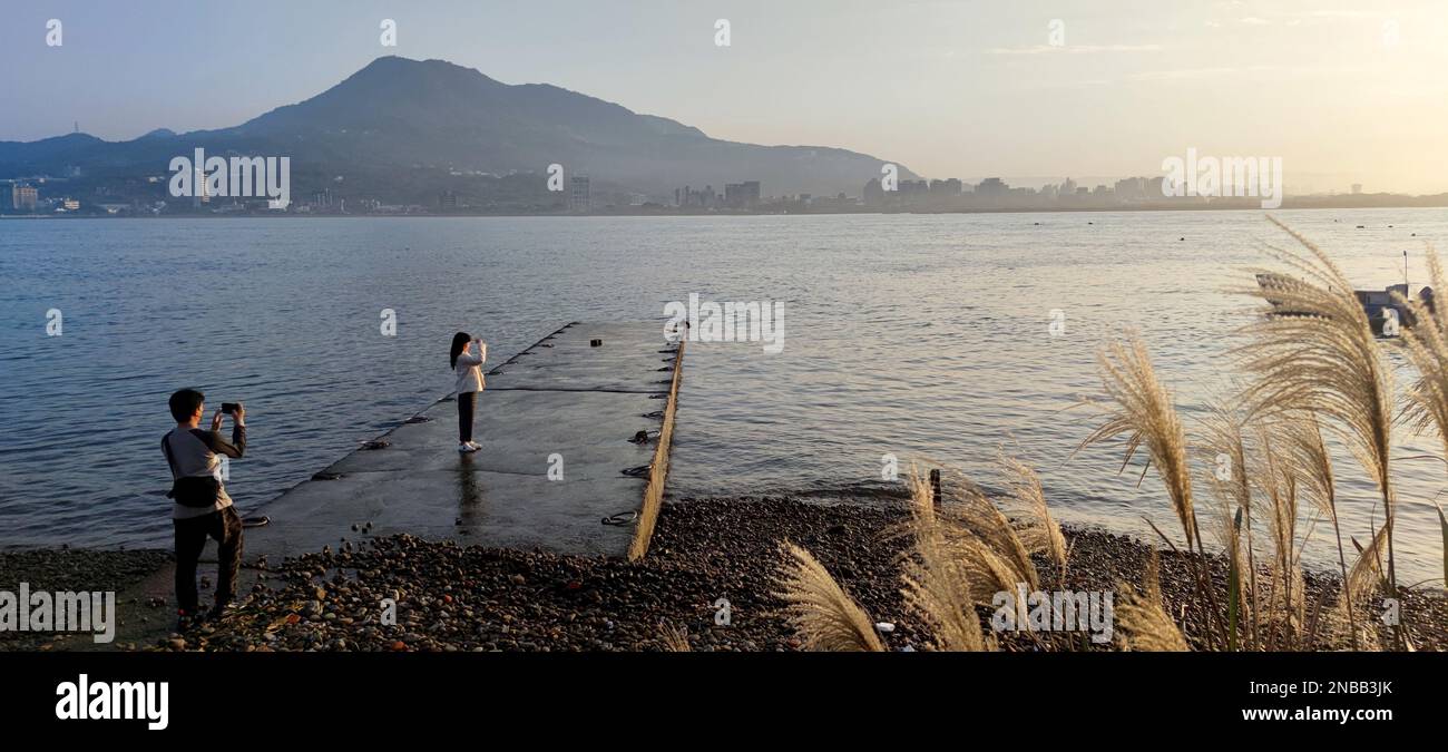Tamsui, Taiwan - Feb 12, 2023 : people at the Tamsui River, Tamsui ...