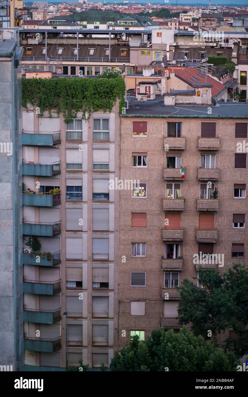 Residential blocks, Milan, Italy Stock Photo - Alamy