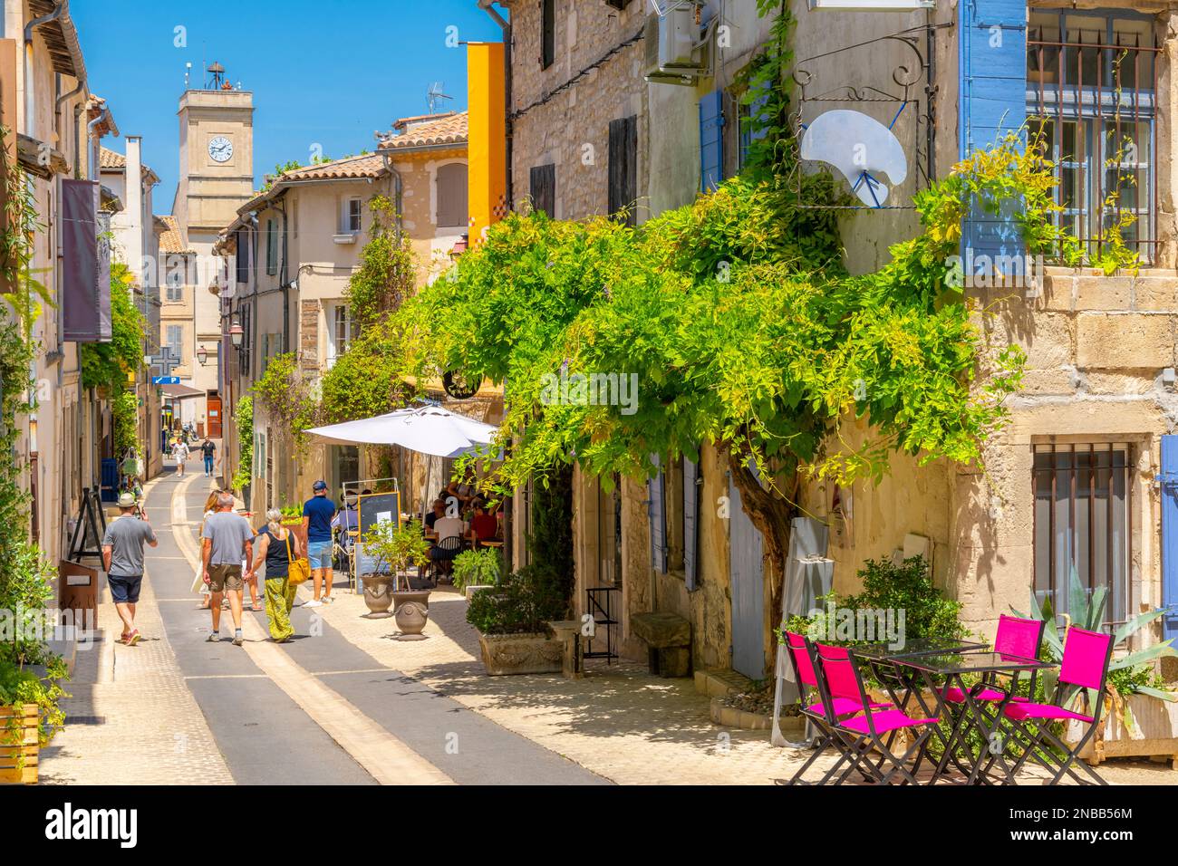 One of the many typical streets and alleys of colorful sidewalk cafes ...