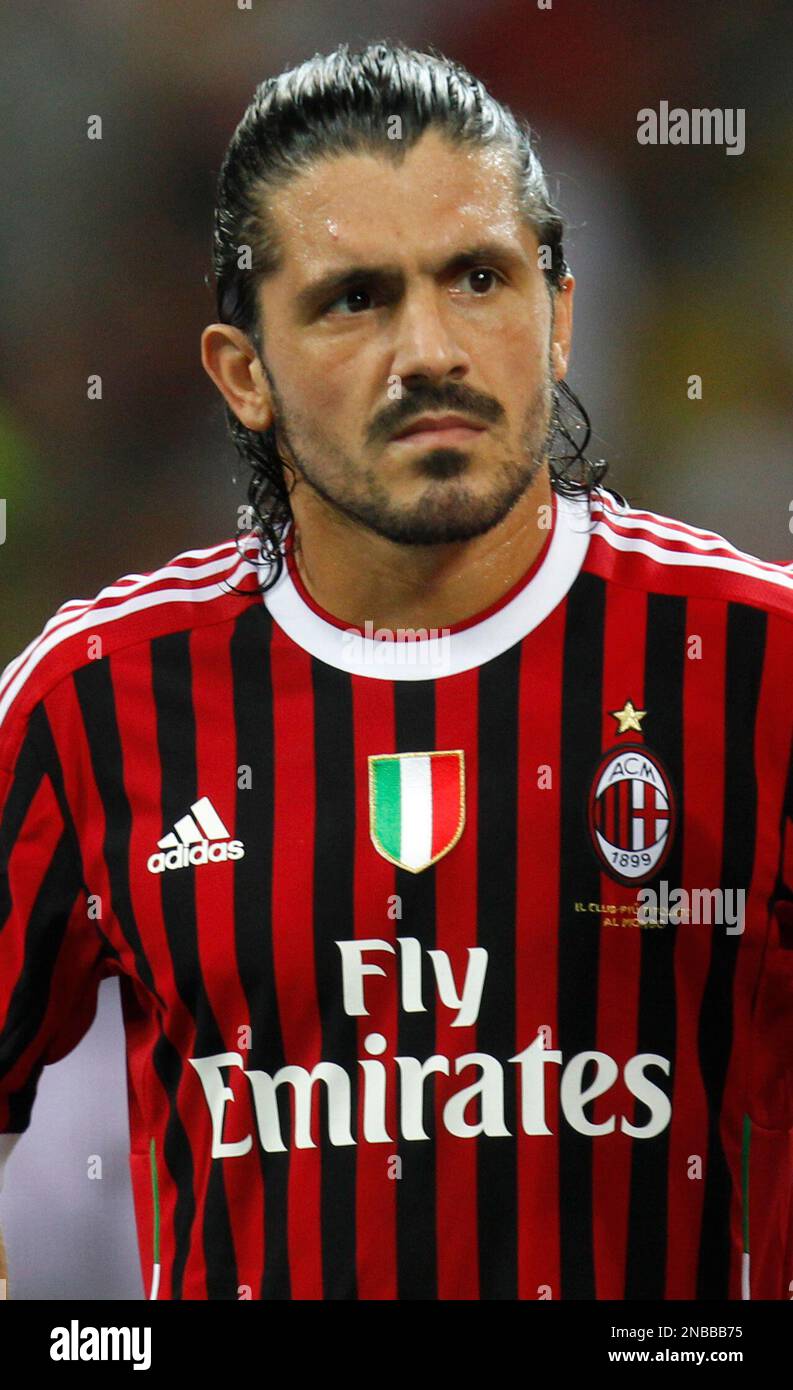AC Milan midfielder Gennaro Gattuso looks on during a pre-season ...