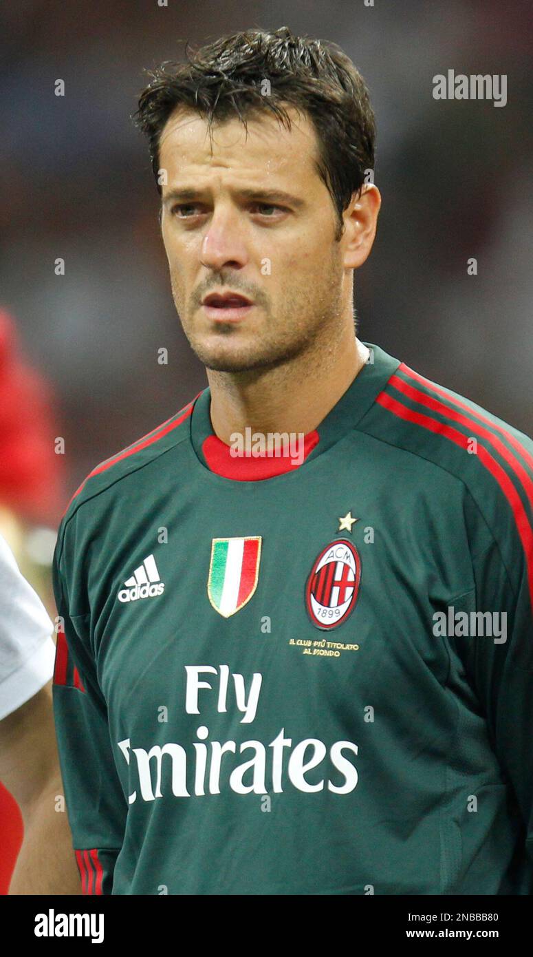 AC Milan goalkeeper Marco Amelia looks on during a pre-season ...