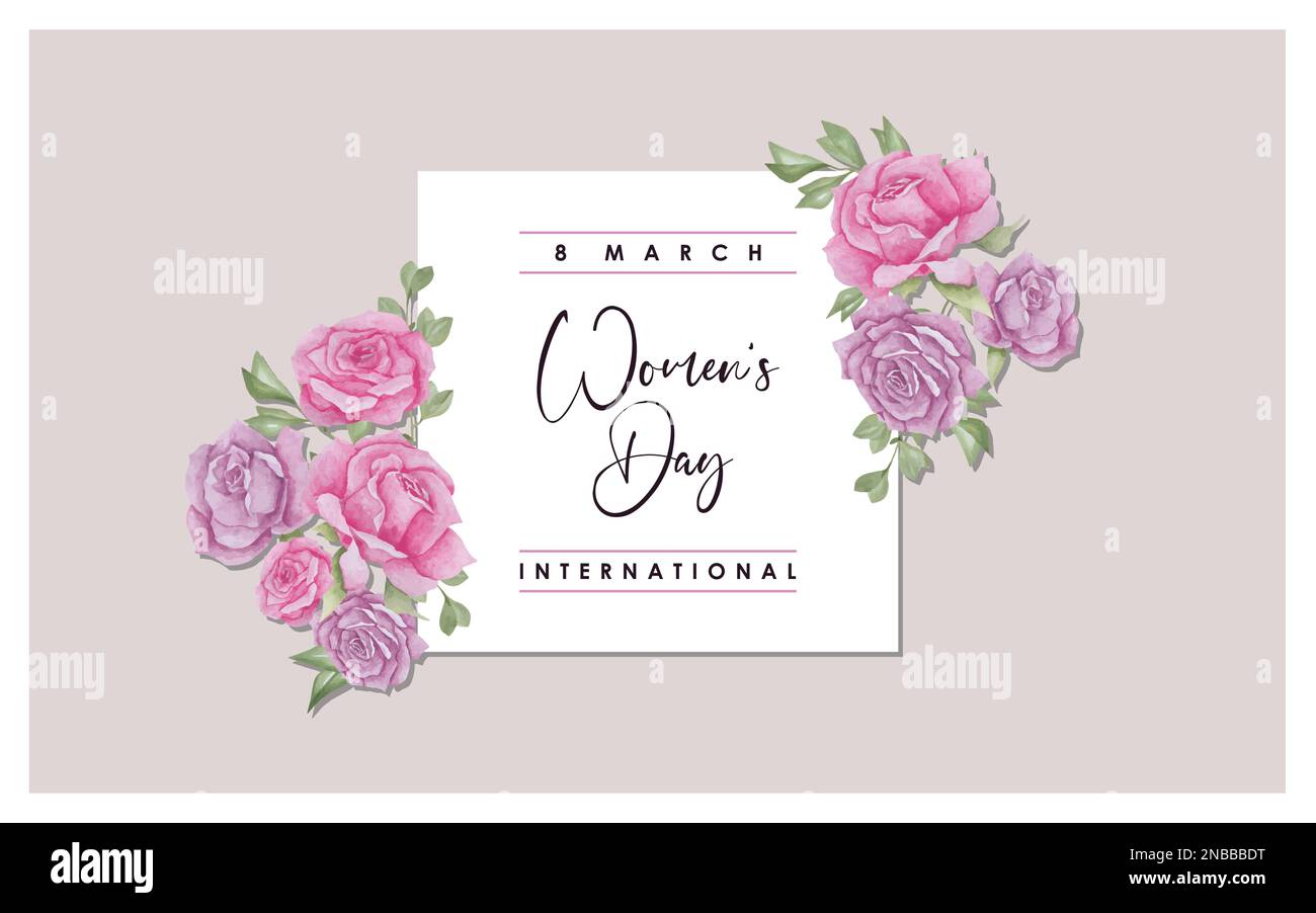 March 8 greeting card. Background template for International Women's ...