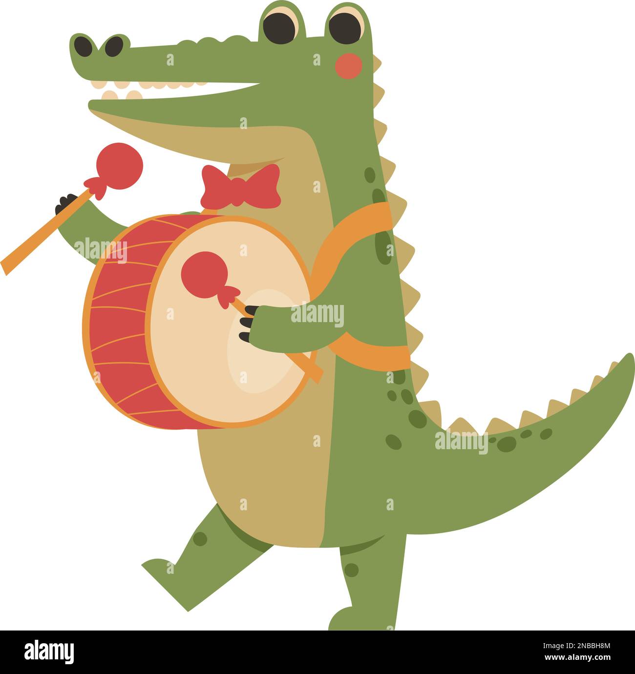 crocodile with drum Stock Vector Image & Art - Alamy