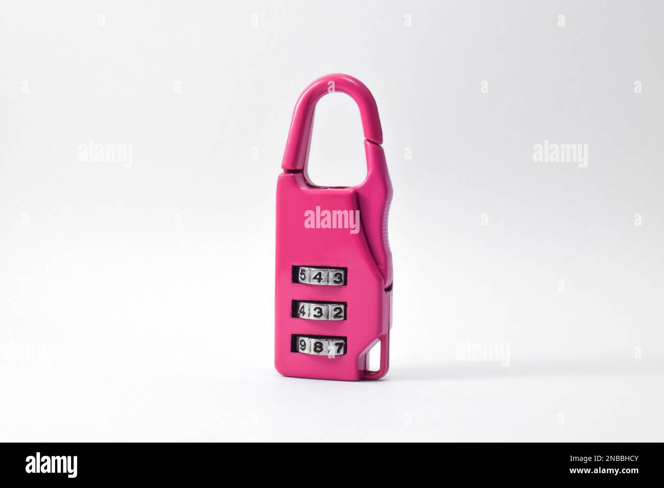 Pink padlock with combination lock isolated on white background Stock ...