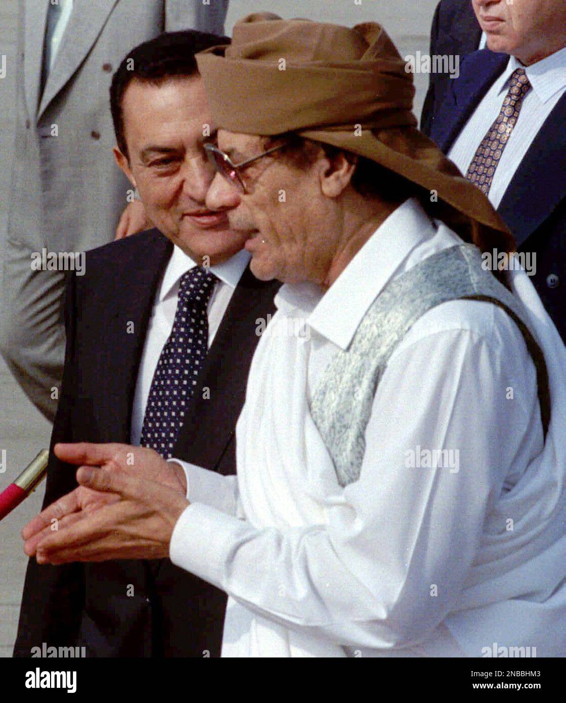 FILE - In this June 22, 1996 file photo, Libyan leader Moammar Gadhafi ...