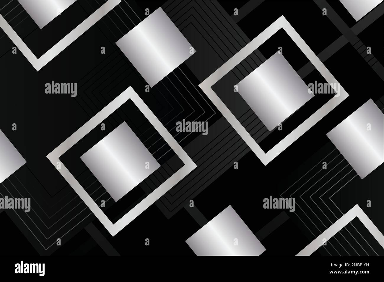 Abstract black and silver luxury background. Overlapping layers decor ...