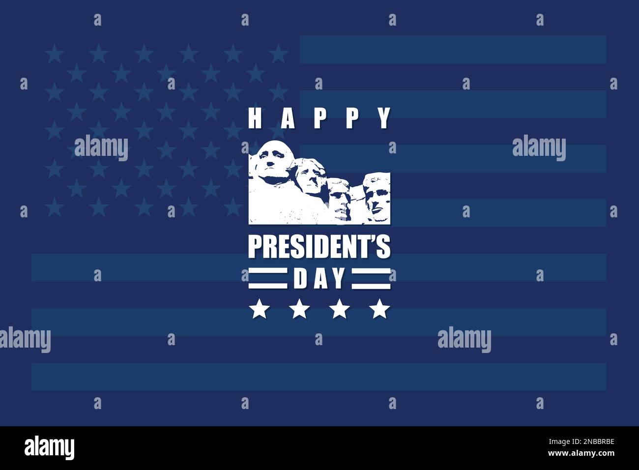 President's Day banner blue background in vector with lettering Happy ...
