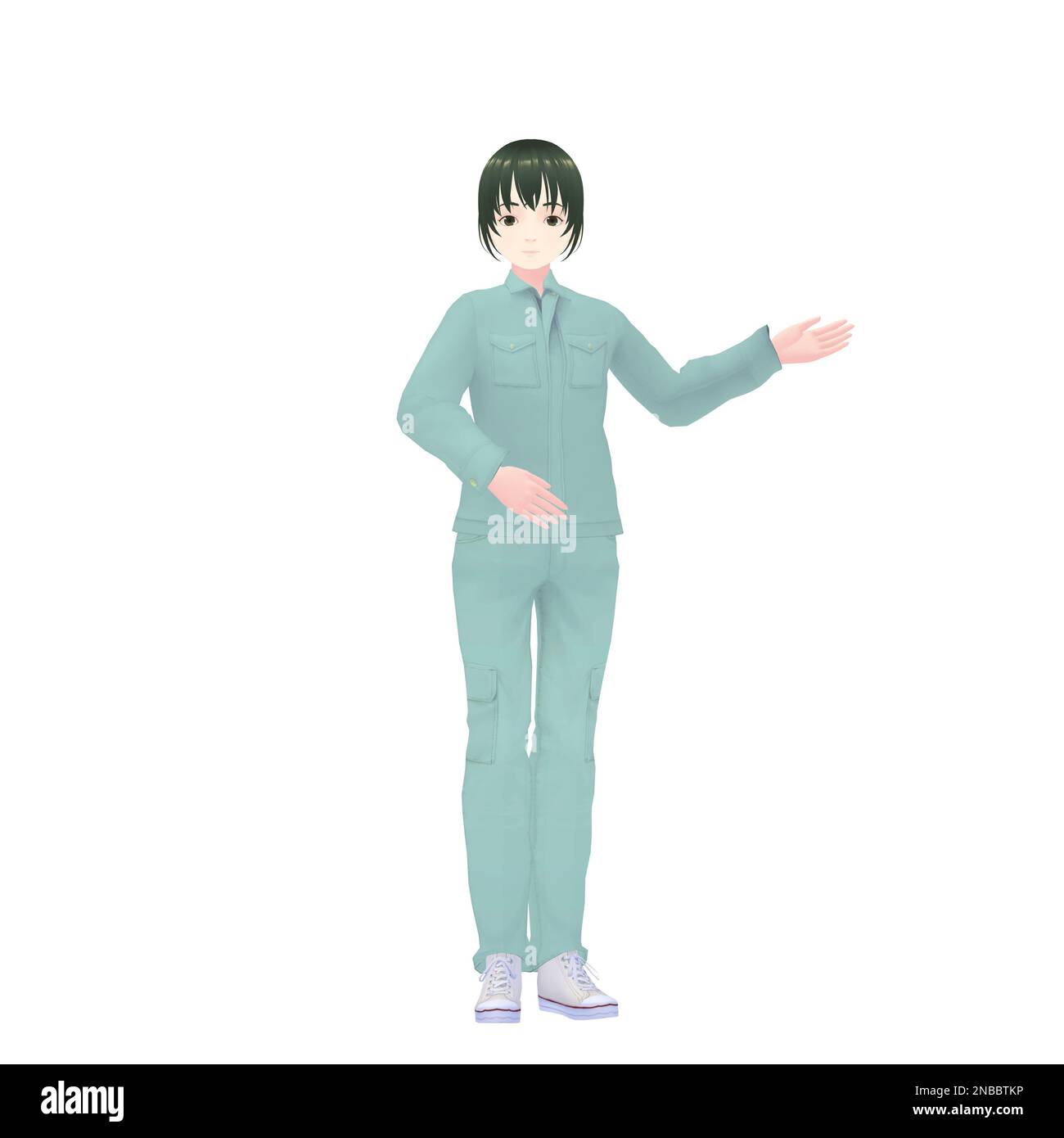 Female Construction Worker, 3D model Stock Photo - Alamy