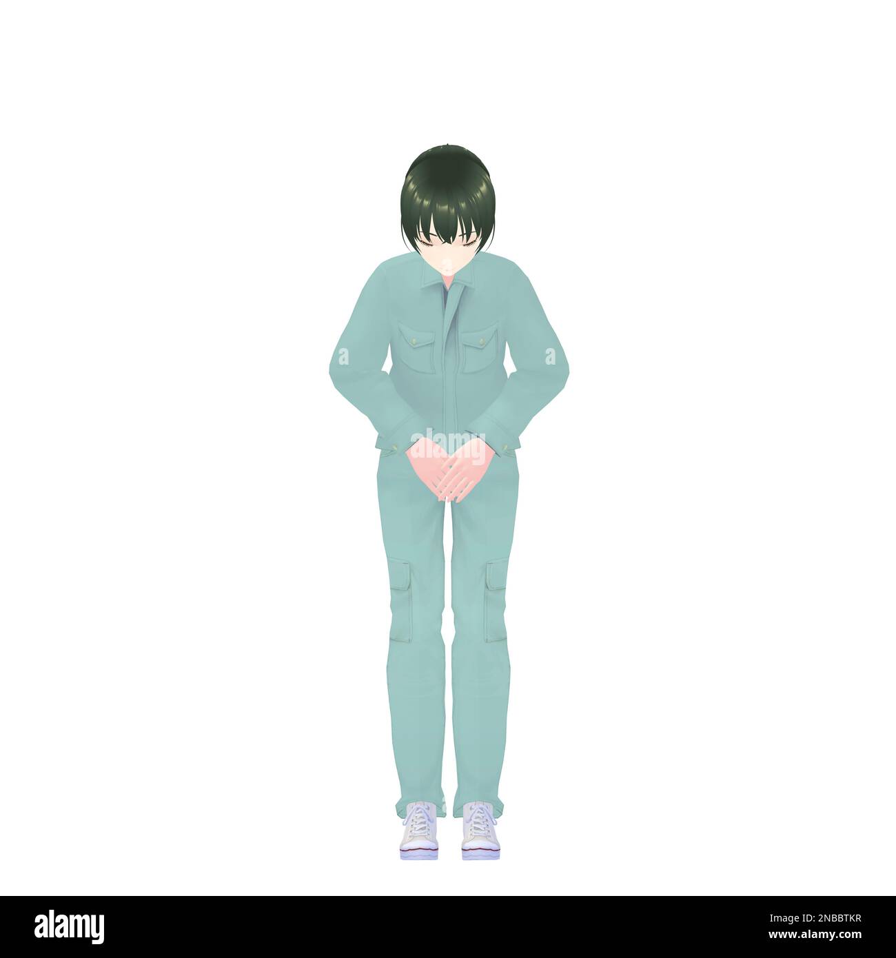 Female Construction Worker, 3D model Stock Photo - Alamy