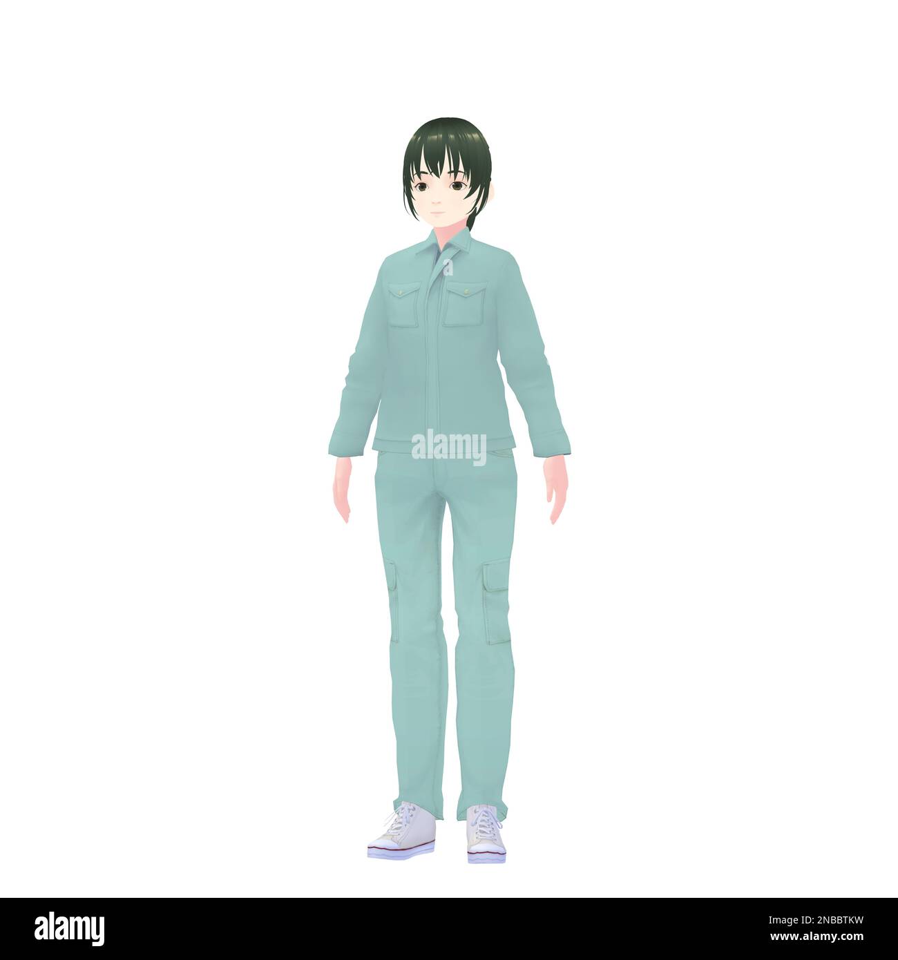 Female Construction Worker, 3D model Stock Photo - Alamy