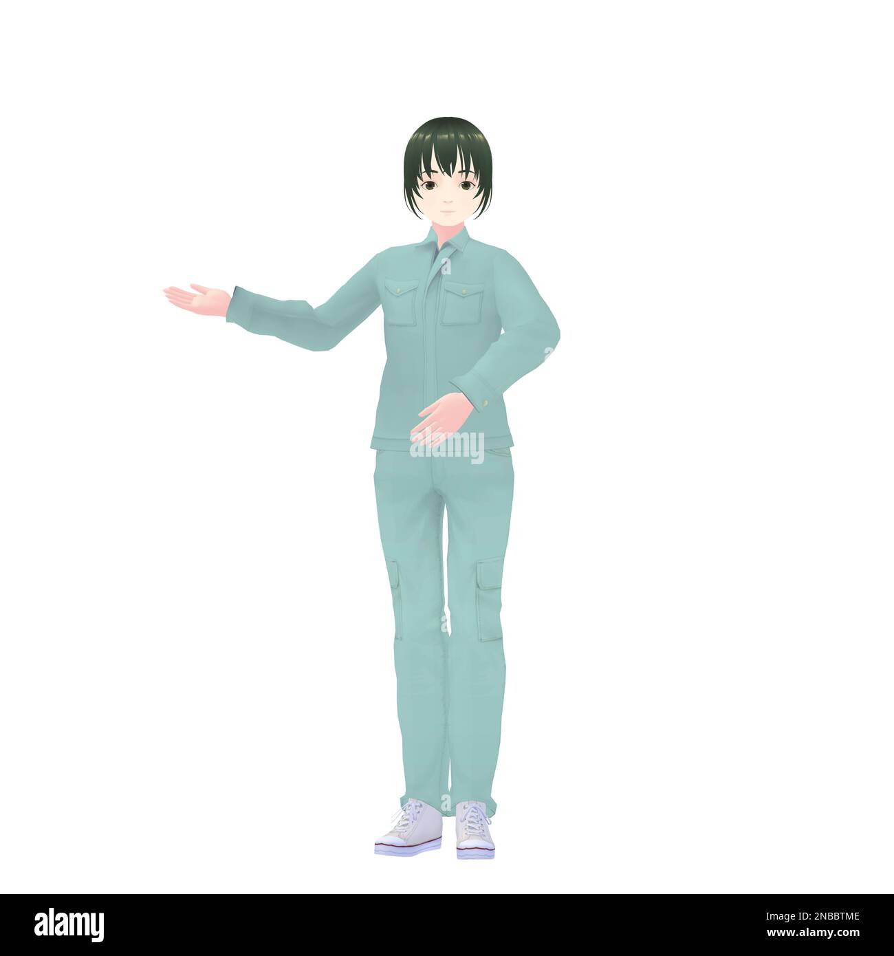 Female Construction Worker, 3D model Stock Photo - Alamy