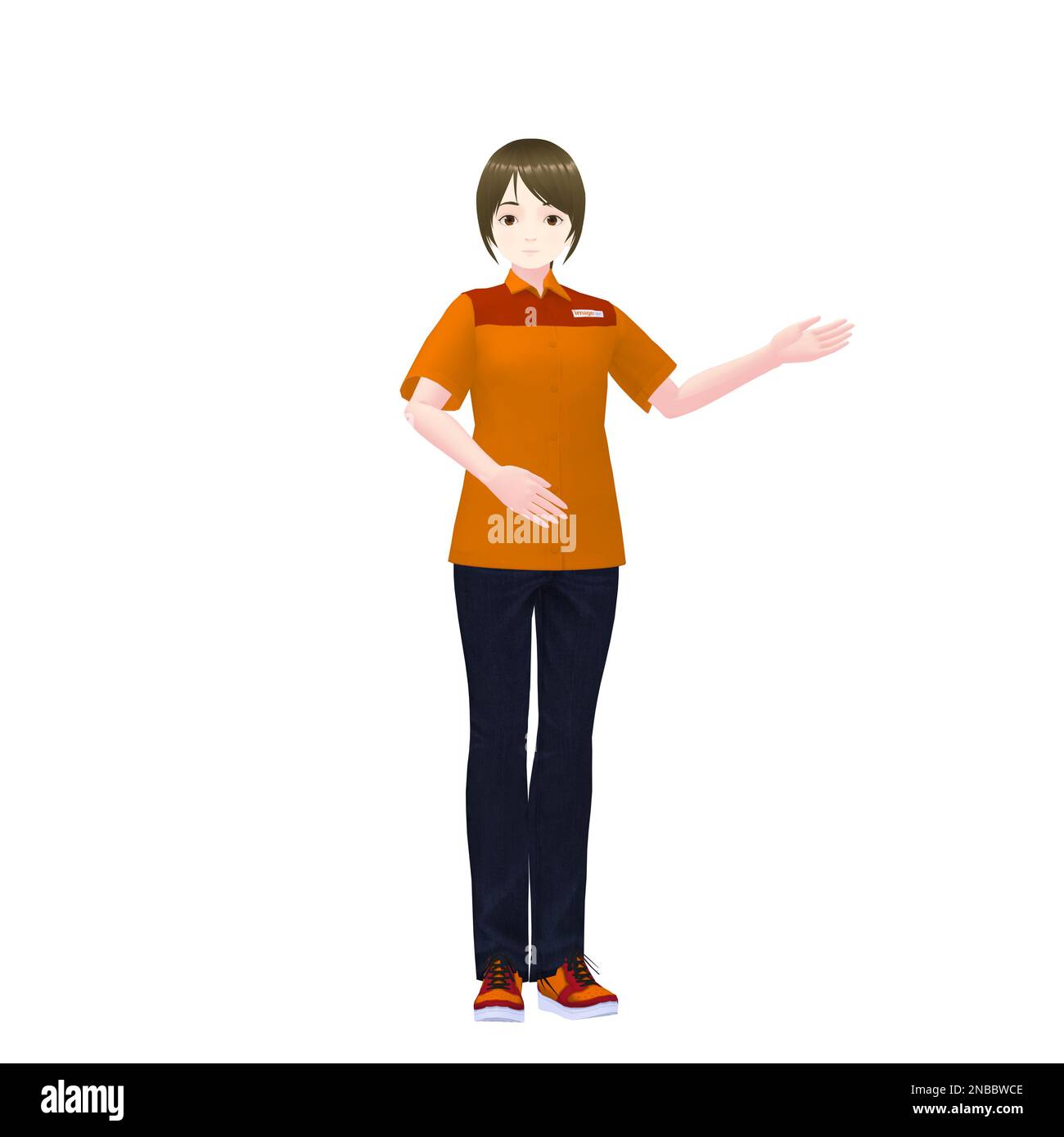 Female Convenience Store Clerk, 3D model Stock Photo - Alamy