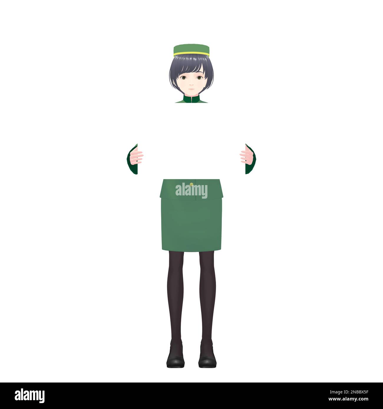 Female Hotel Staff, 3D model Stock Photo - Alamy