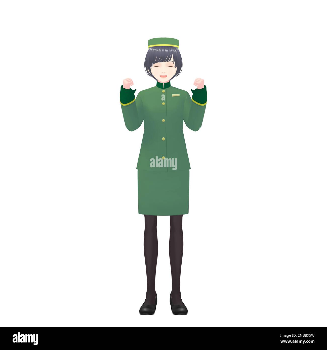 Female Hotel Staff, 3D model Stock Photo - Alamy