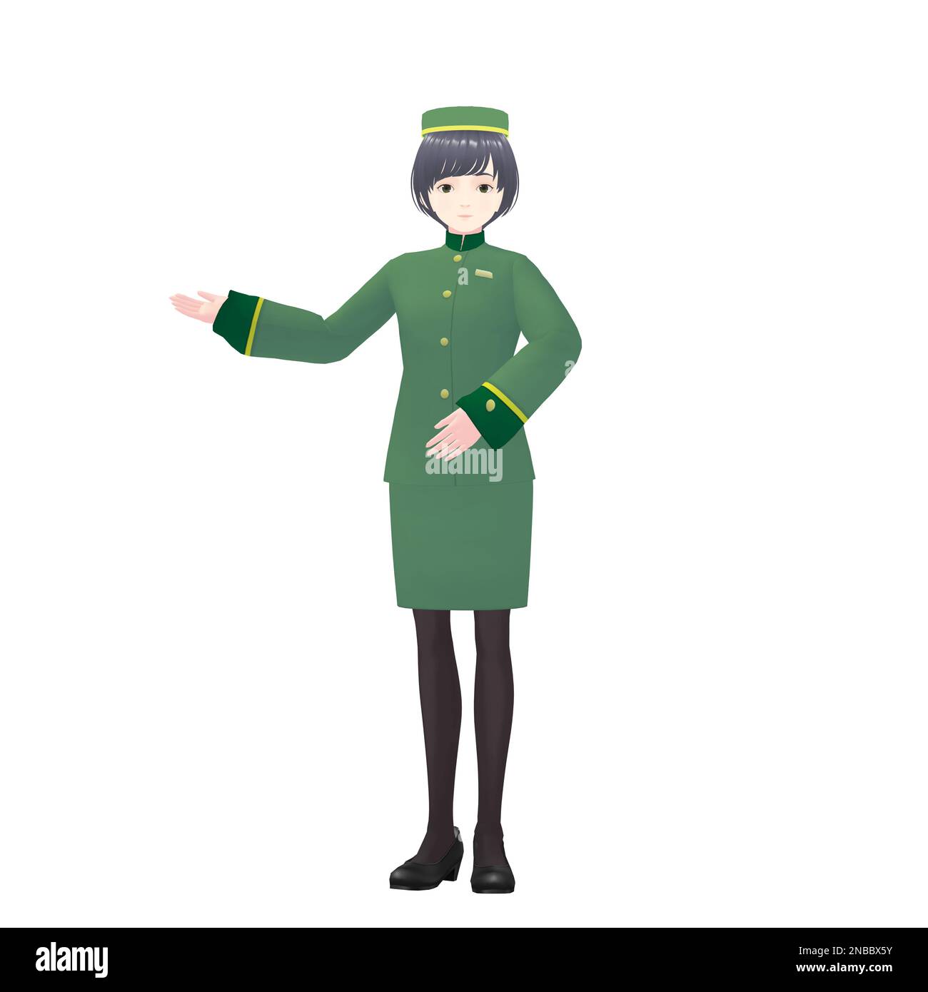 Female Hotel Staff, 3D model Stock Photo - Alamy