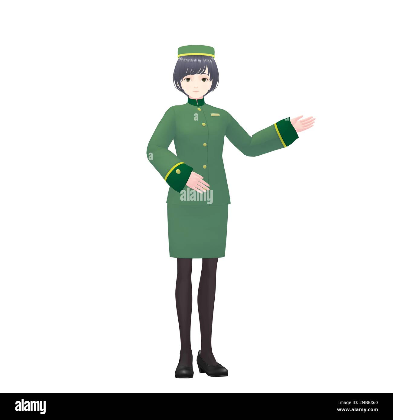 Female Hotel Staff, 3D model Stock Photo - Alamy