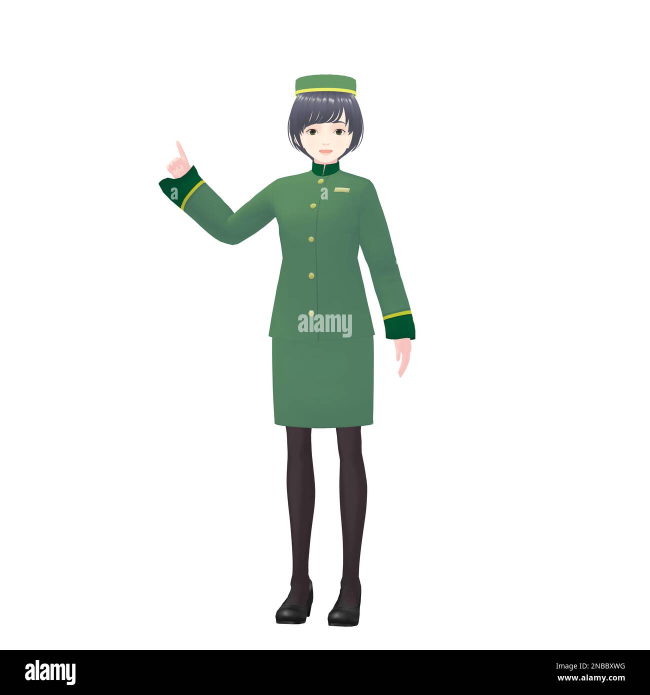 Female Hotel Staff, 3D model Stock Photo - Alamy