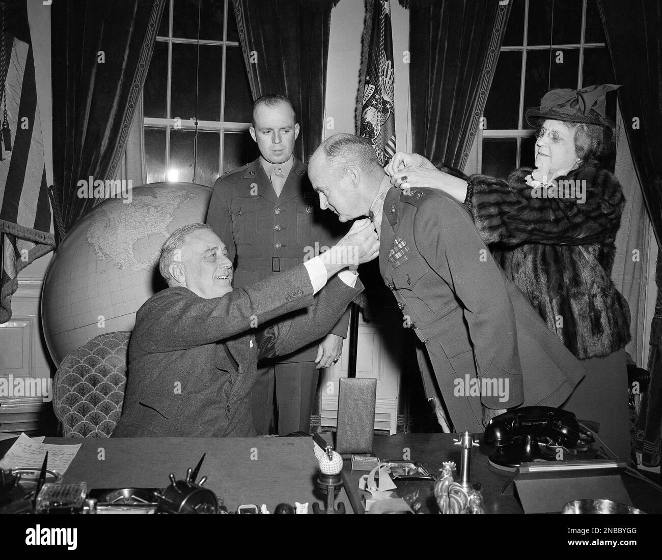 President Franklin D. Roosevelt awards the Congressional Medal of Honor ...