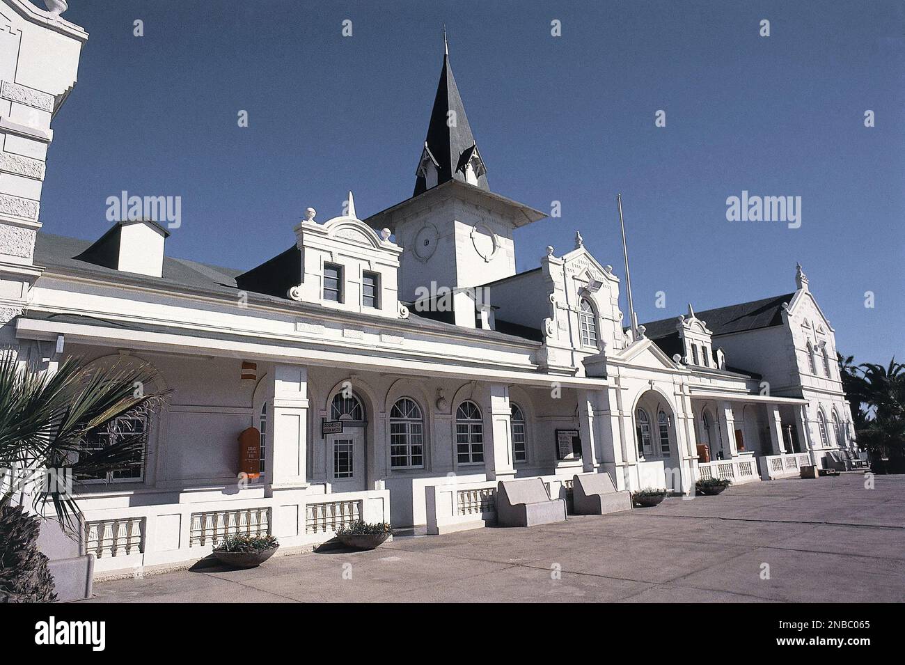 The building that houses the railway station in 1987 in Swakopmund, a ...