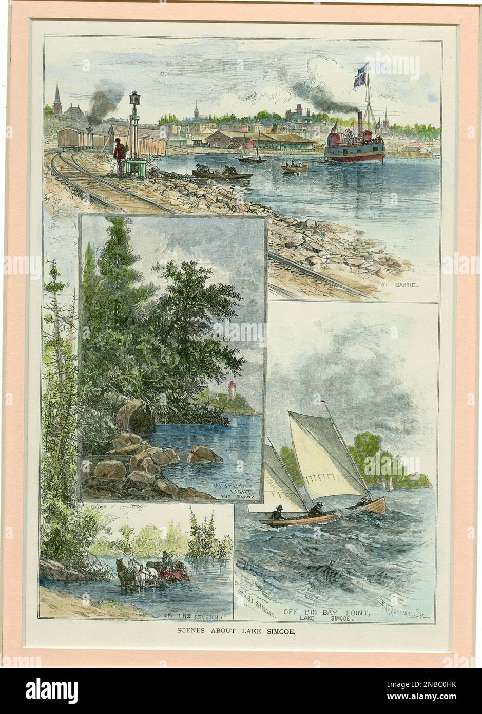 Antique Print of Lake Simcoe Stock Photo - Alamy