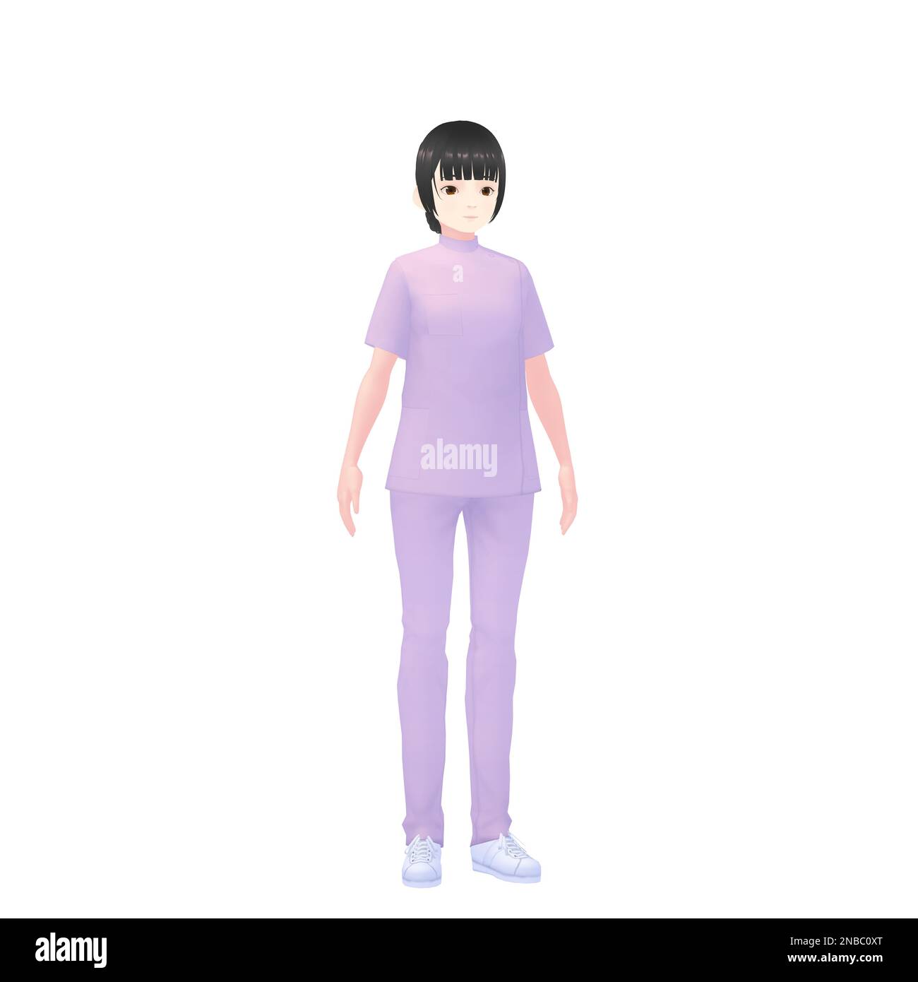 Female Nurse, 3D model Stock Photo - Alamy