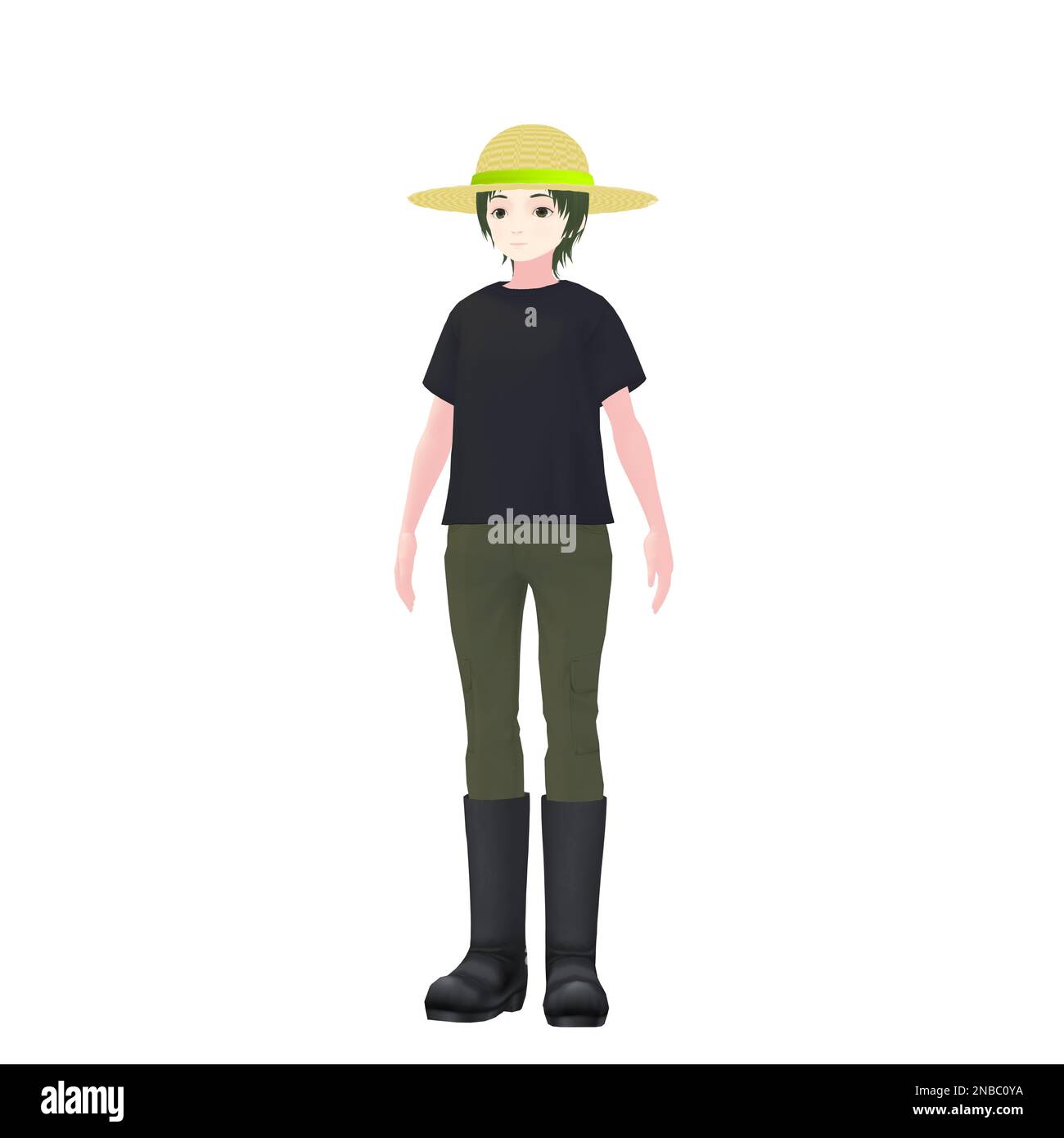 Female Farmer, 3D model Stock Photo - Alamy