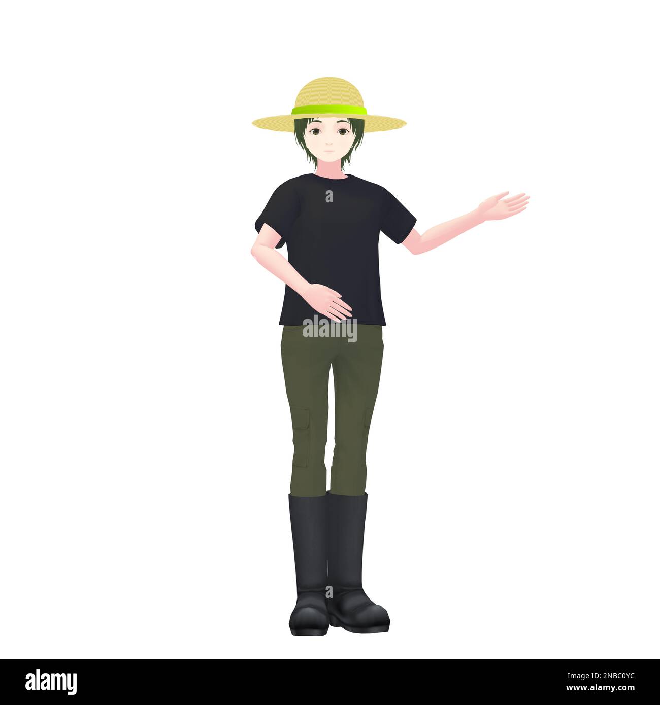 Female Farmer, 3D model Stock Photo - Alamy