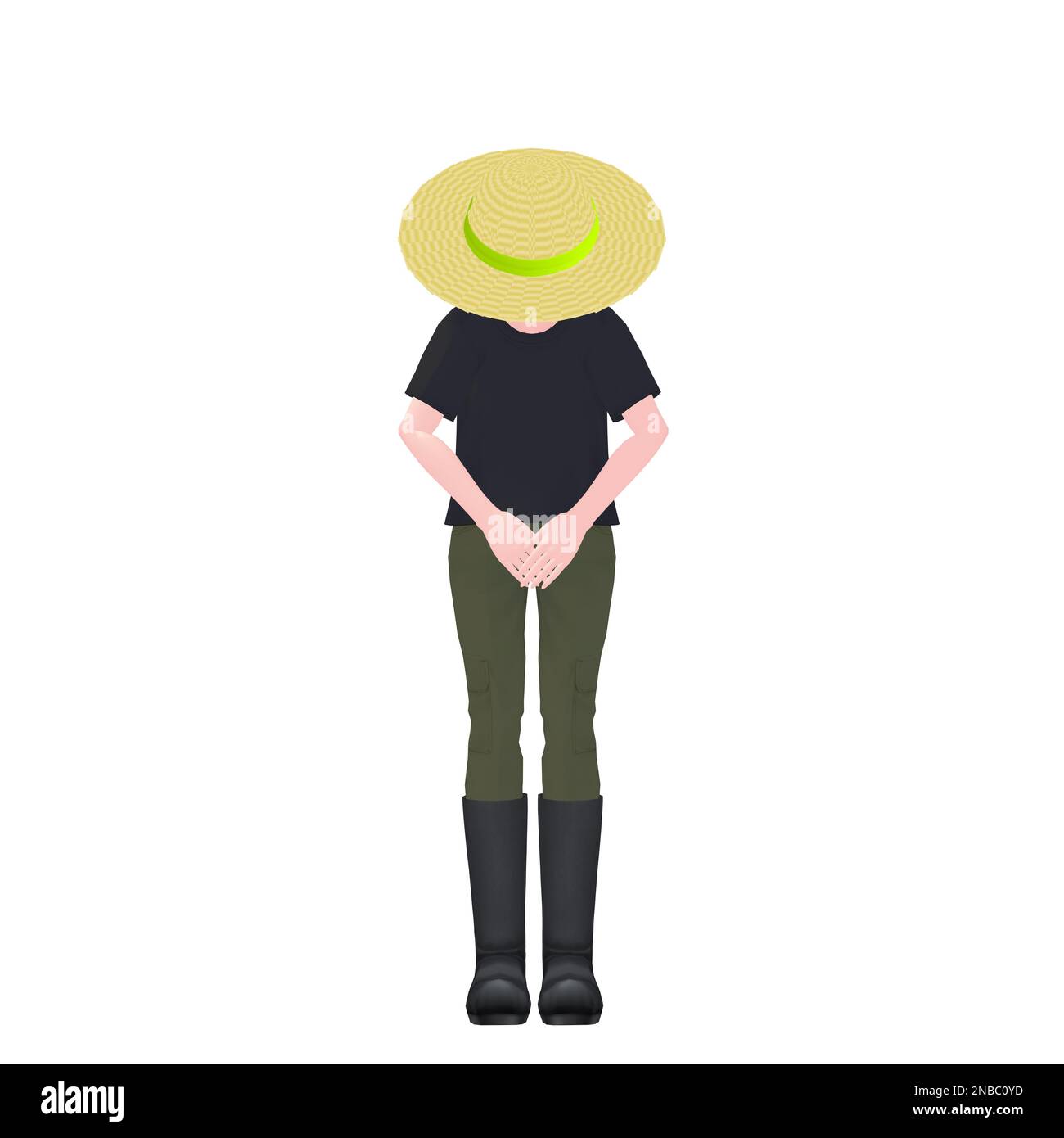 Female Farmer, 3D model Stock Photo - Alamy