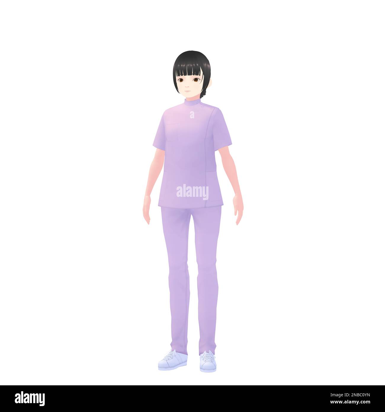 Female Nurse, 3D model Stock Photo - Alamy