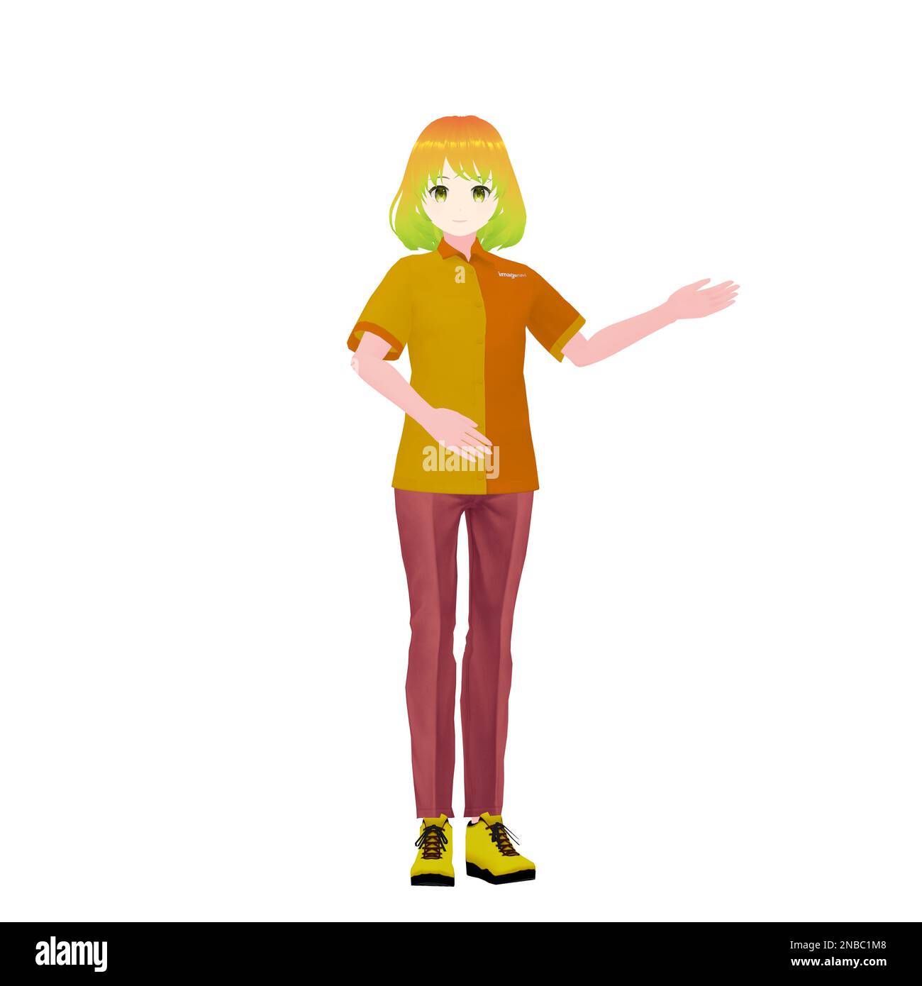 Female Convenience Store Clerk, 3D model, Manga Style Stock Photo - Alamy